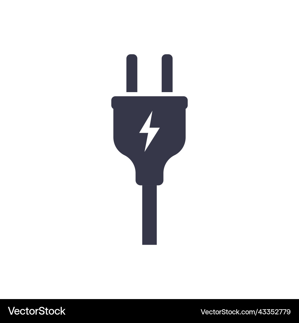 Electric plug power consumption ac symbol Vector Image