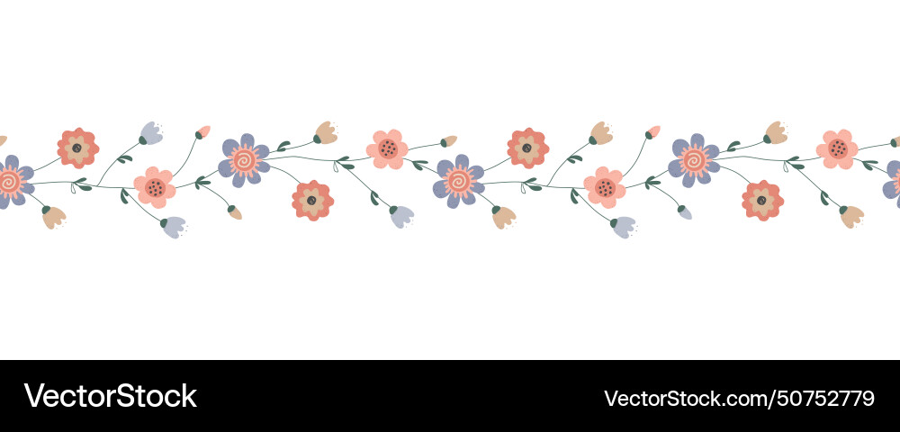 Elegant wavy flower seamless pattern spring Vector Image