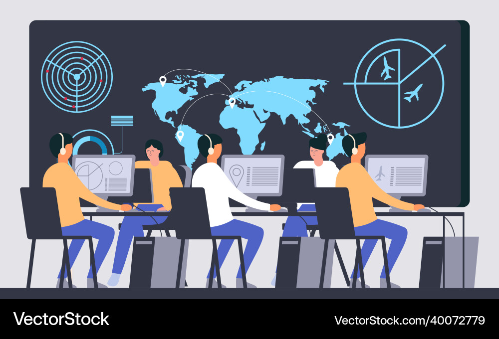 Government control center Royalty Free Vector Image