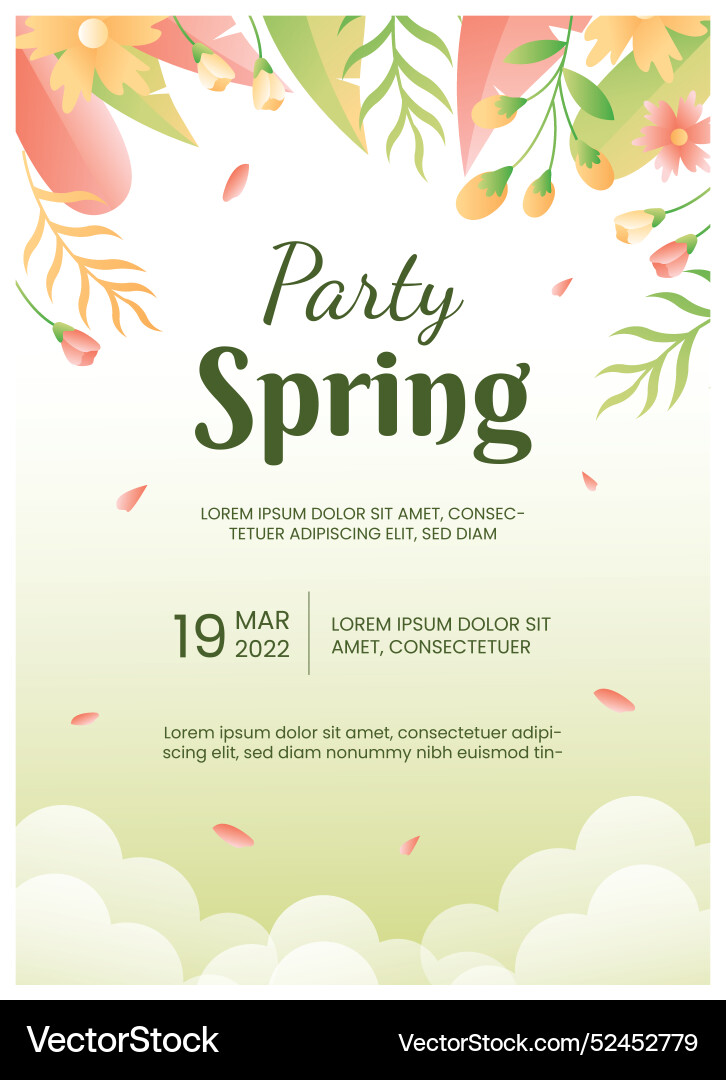 Gradient spring vertical poster template Vector Image