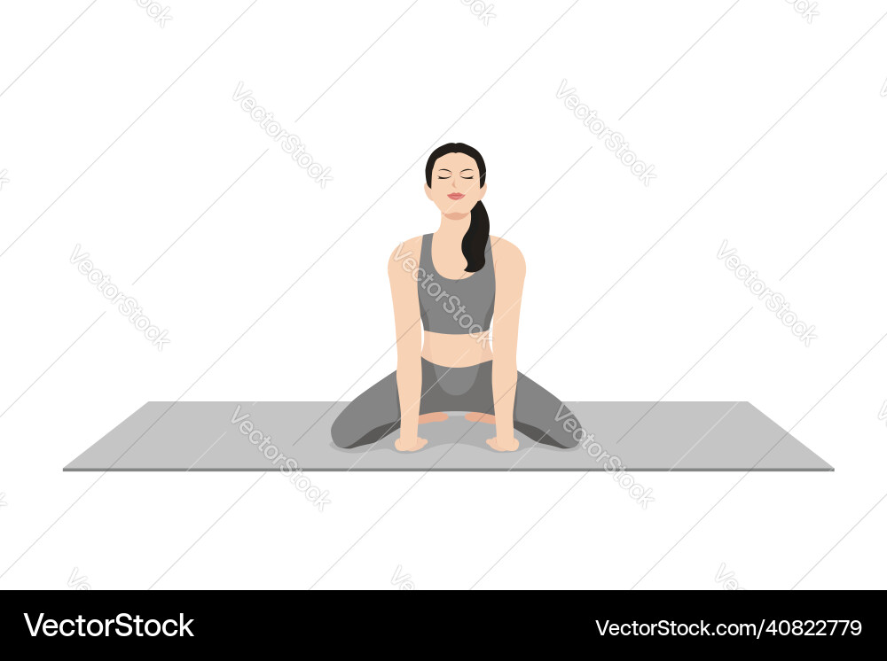 Lion pose simhasana roaring Royalty Free Vector Image