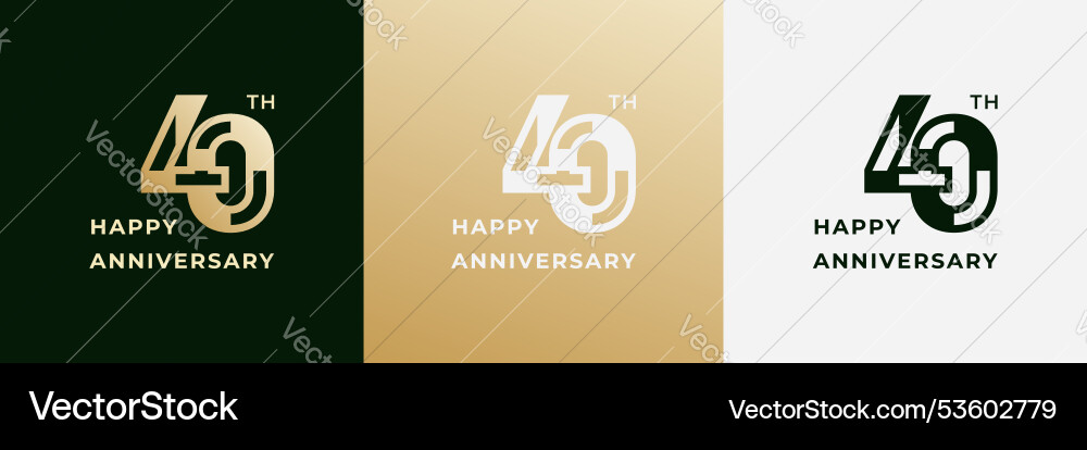 Logo 40th 40 years anniversary creative design Vector Image