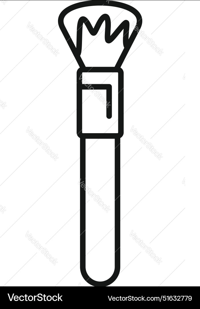 Makeup brush spreading powder on white background Vector Image