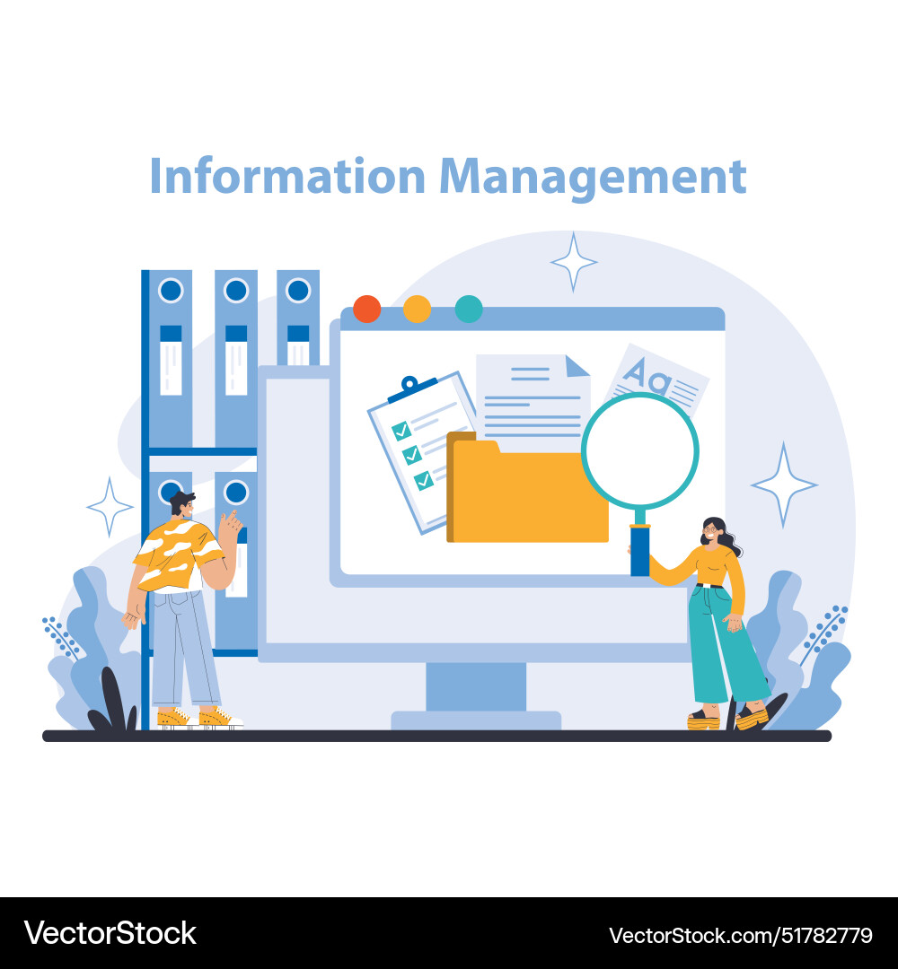 Management and support concept flat Royalty Free Vector