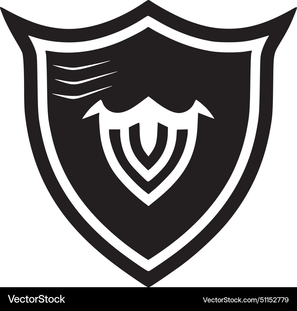 Shield - black and white isolated icon Royalty Free Vector