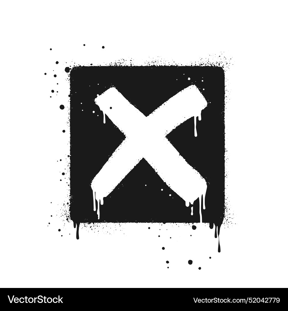 Spray Paint Check Mark Graffiti Royalty Free Vector Image