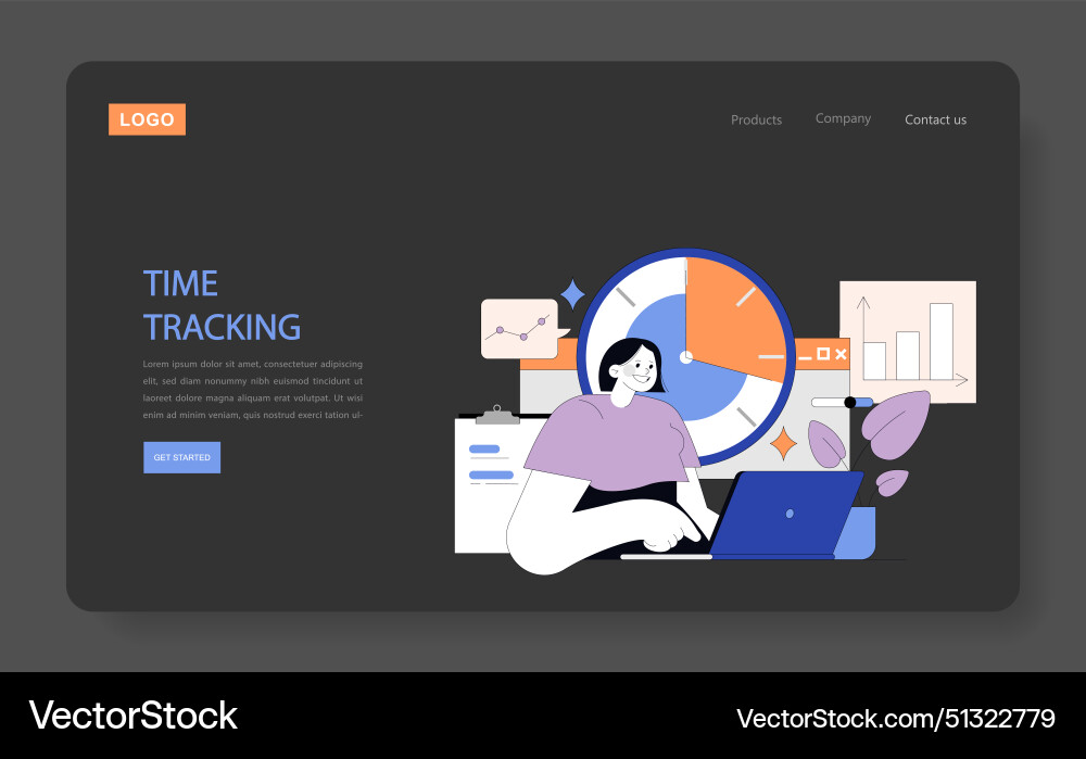 Time tracking concept Royalty Free Vector Image