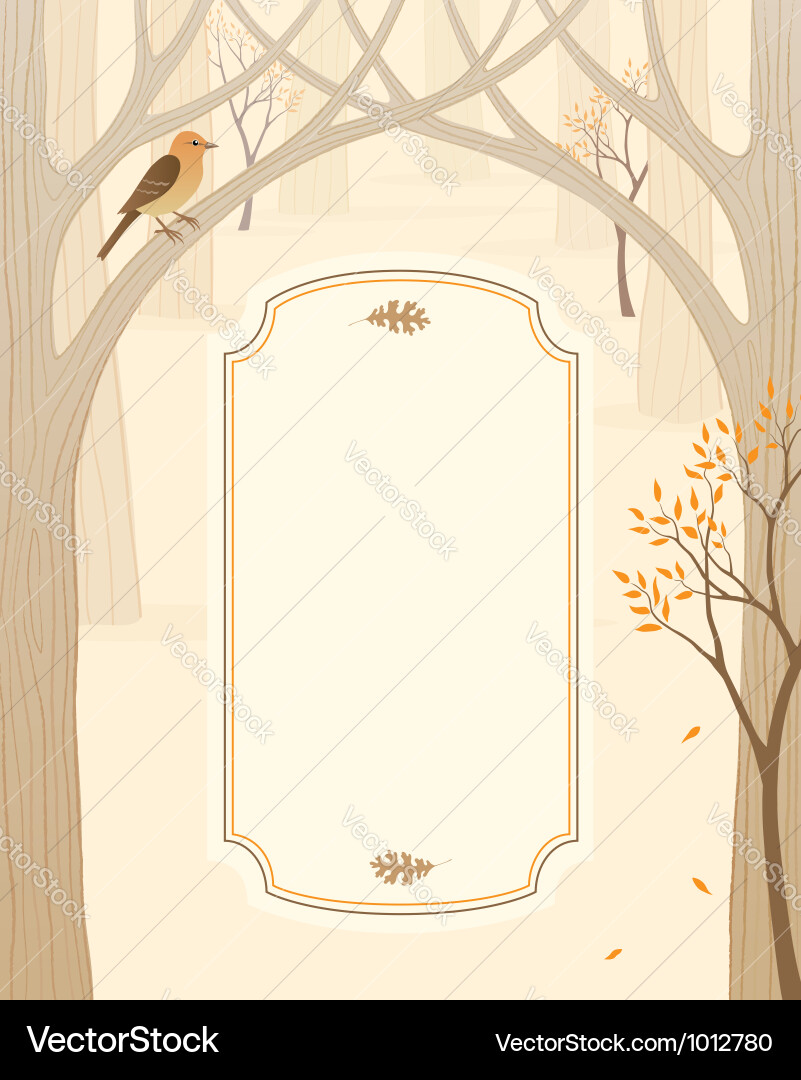 Autumn forest banner Royalty Free Vector Image