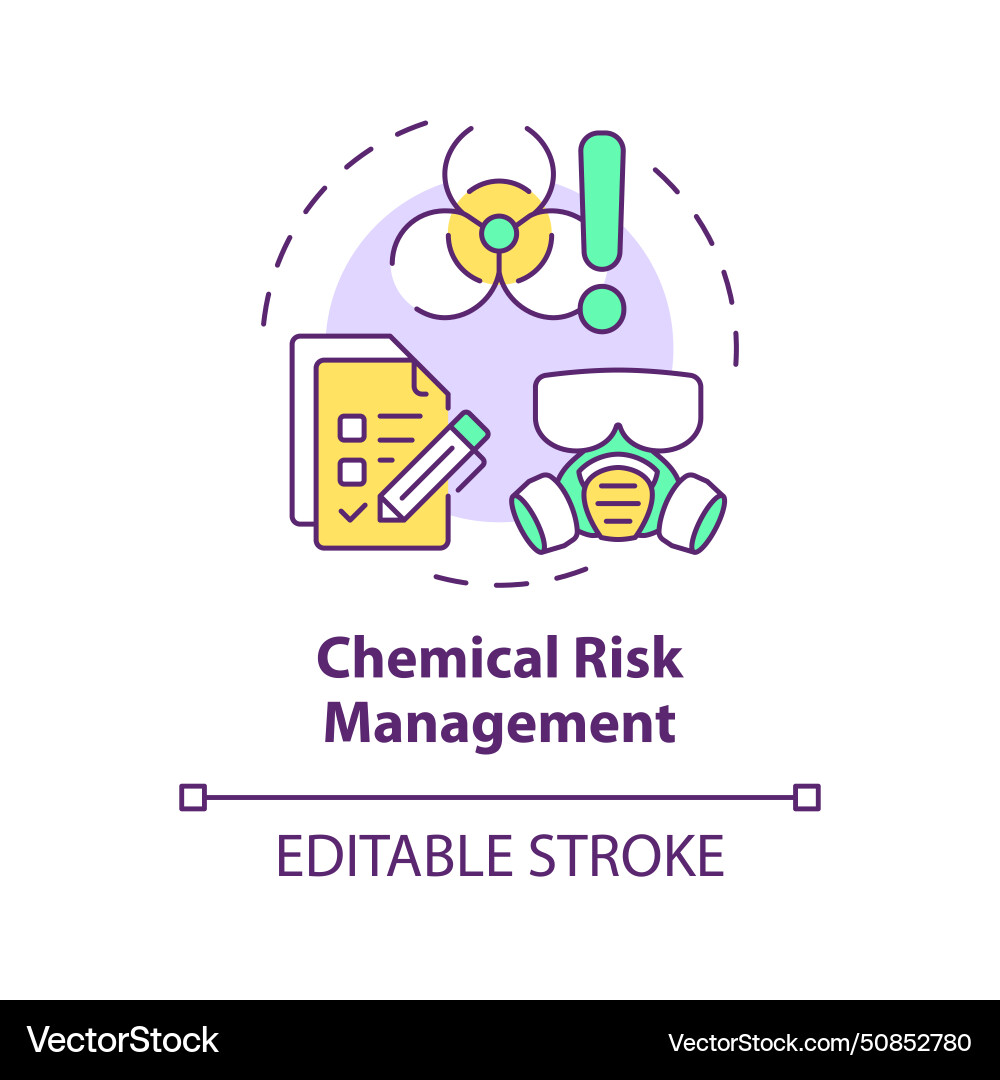 Chemical risk management multi color concept icon Vector Image