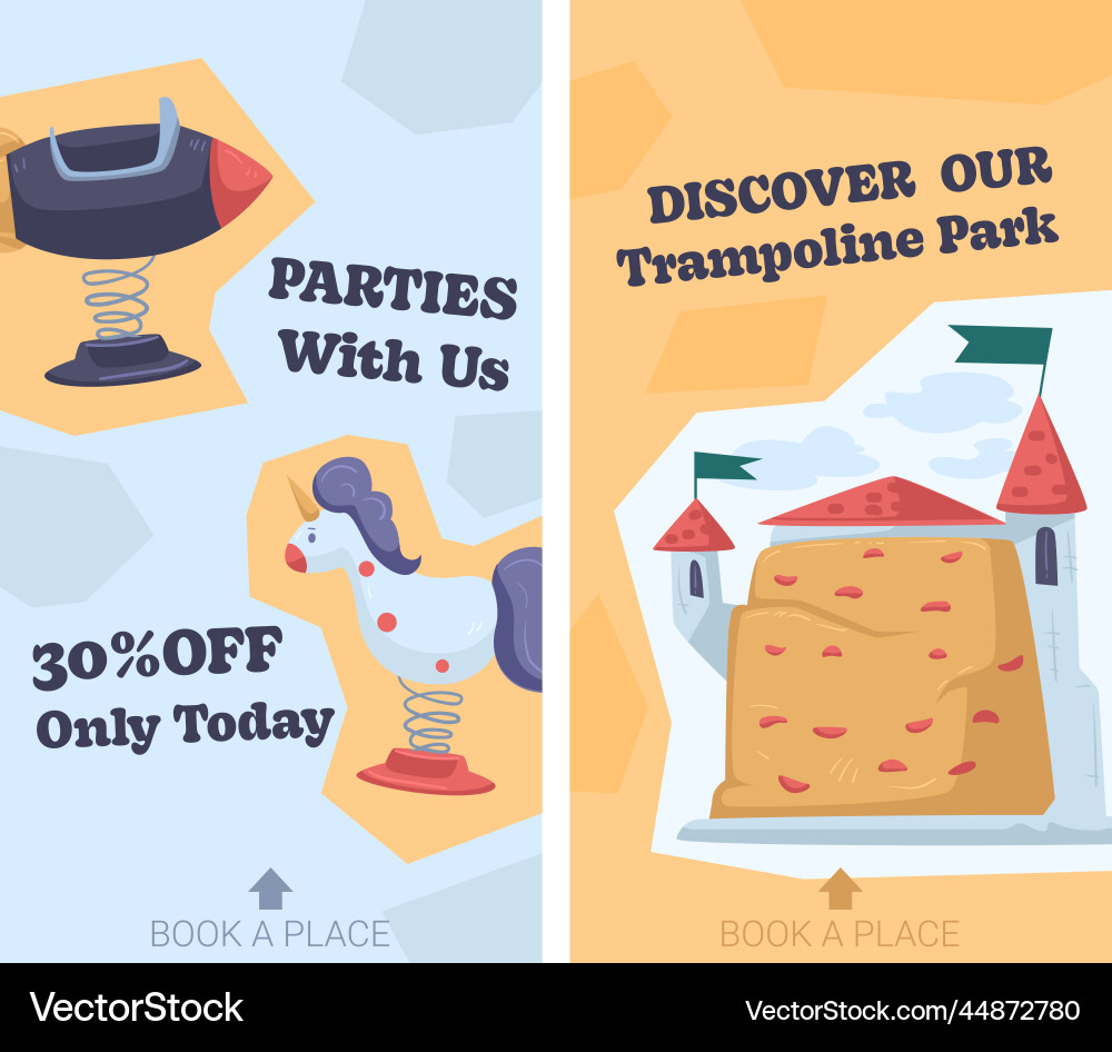 Discover our trampoline park parties with us Vector Image