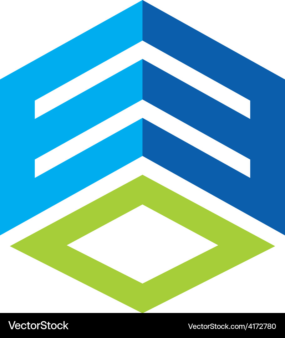 Isometric Building Blocks Logo Royalty Free Vector Image