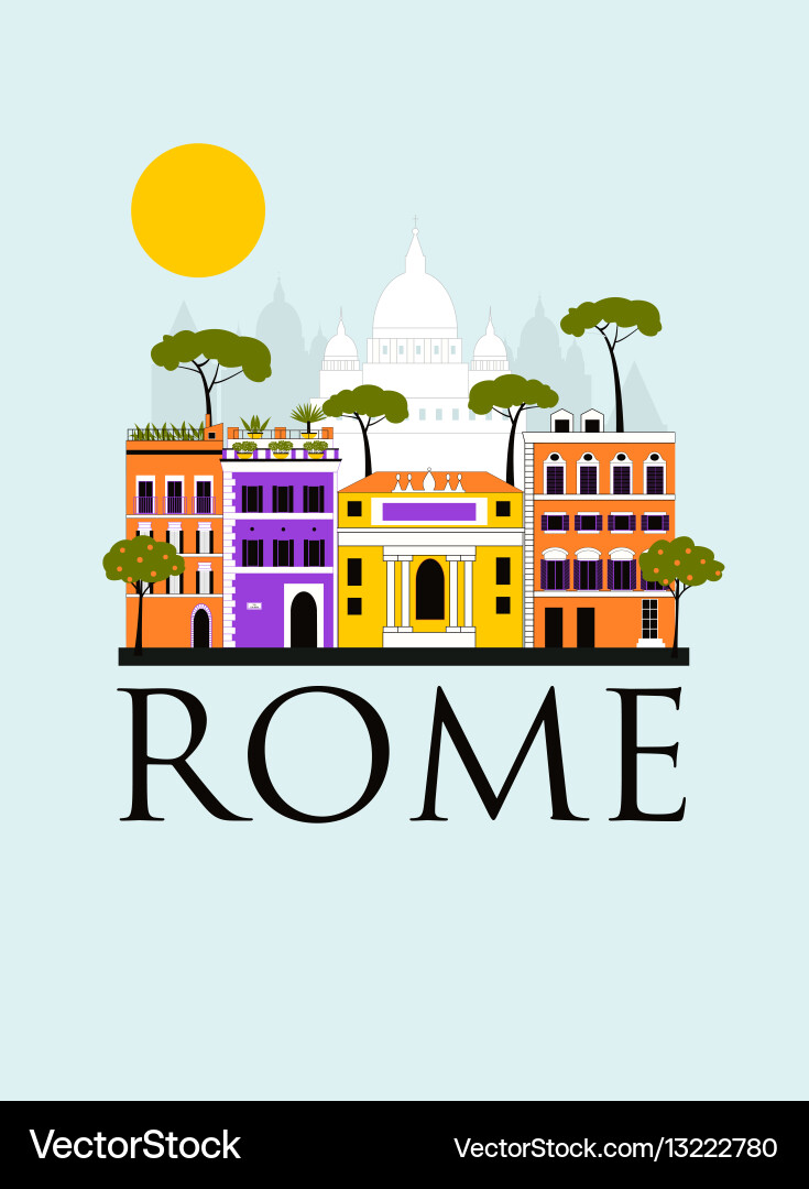Travel background of rome Royalty Free Vector Image