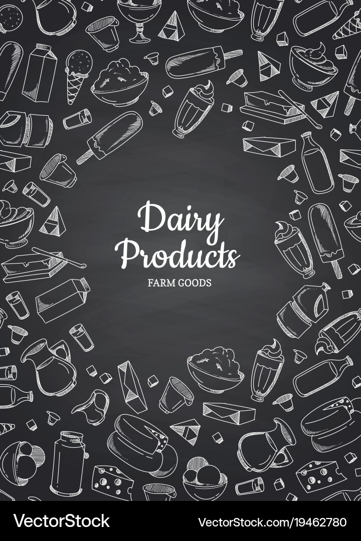 Vertical of dairy products Royalty Free Vector Image