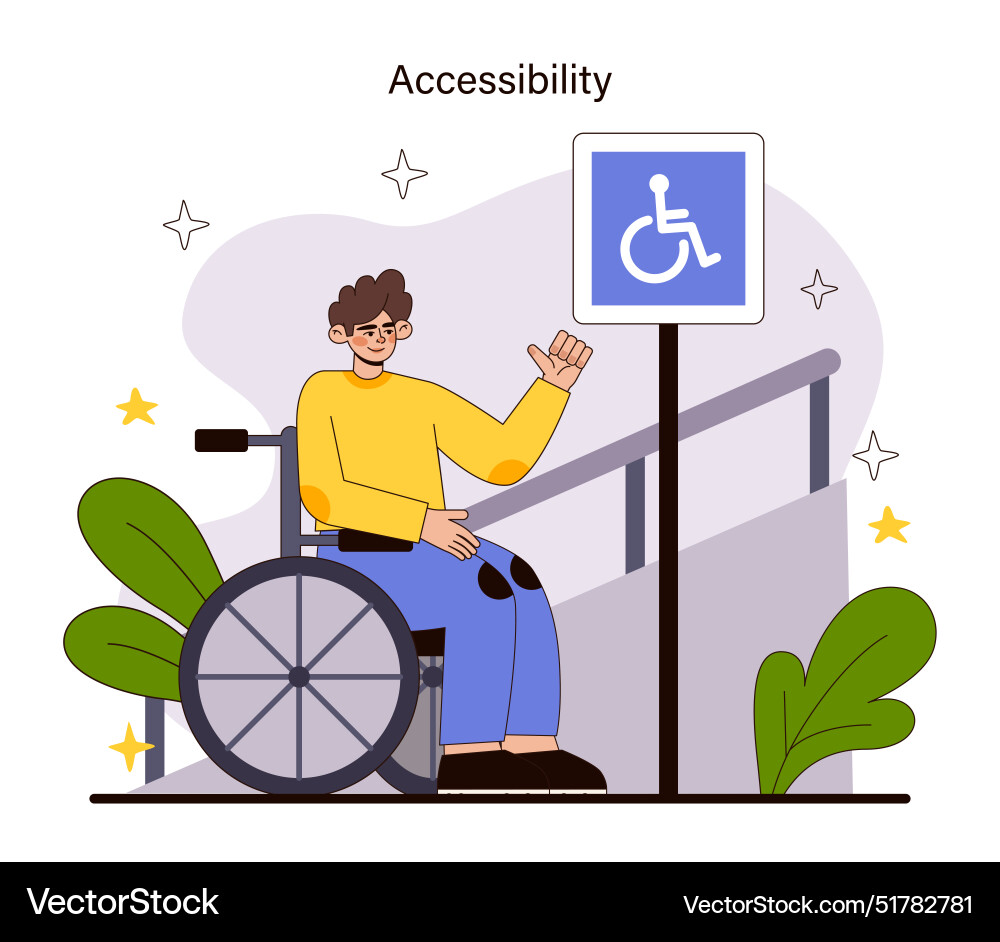 Accessibility concept a person in wheelchair Vector Image