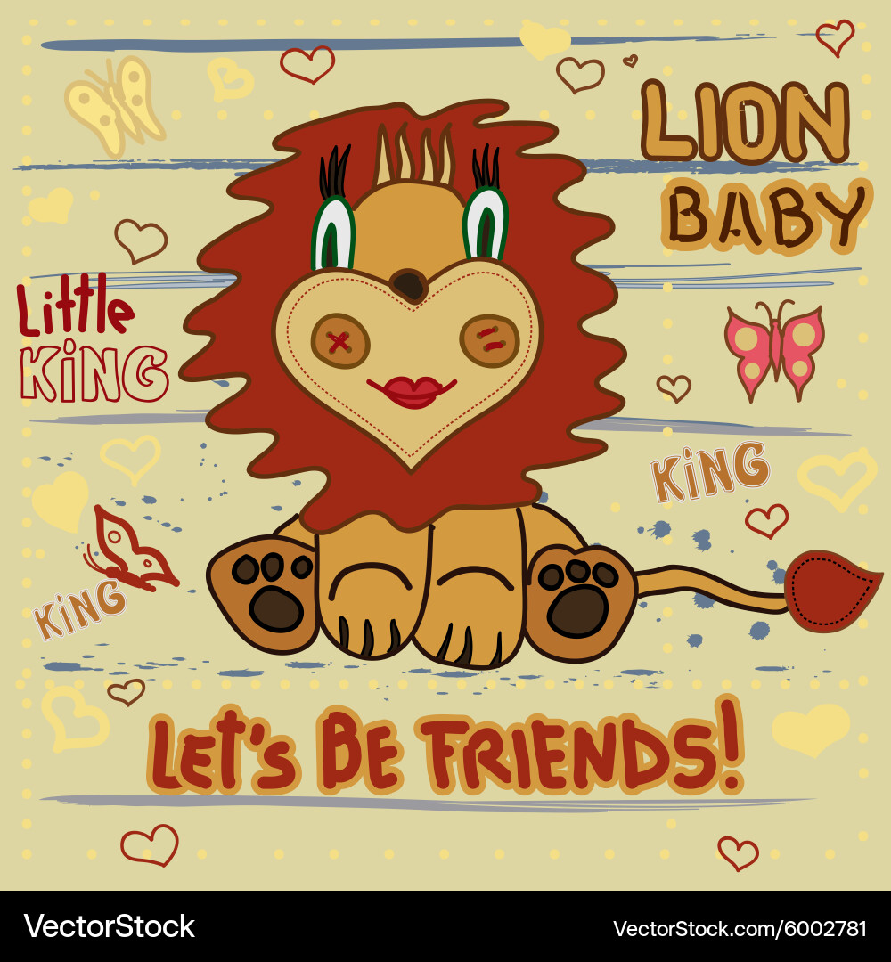 Adorable Lion Cub Royalty Free Vector Image - VectorStock