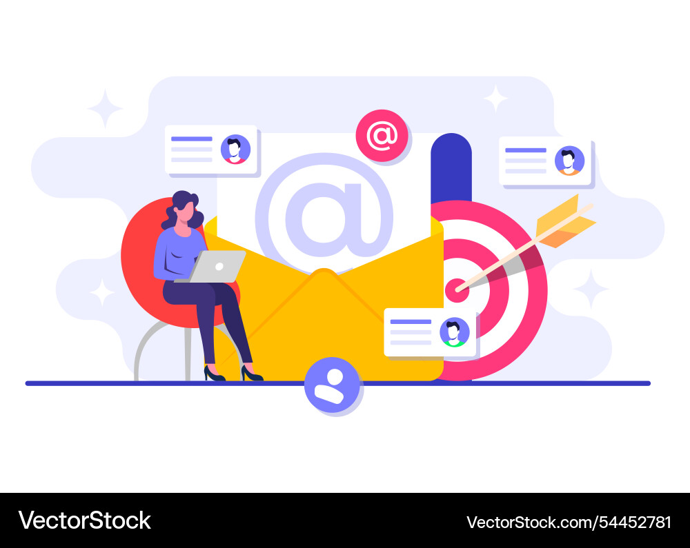 Approaching the target audience using email Vector Image