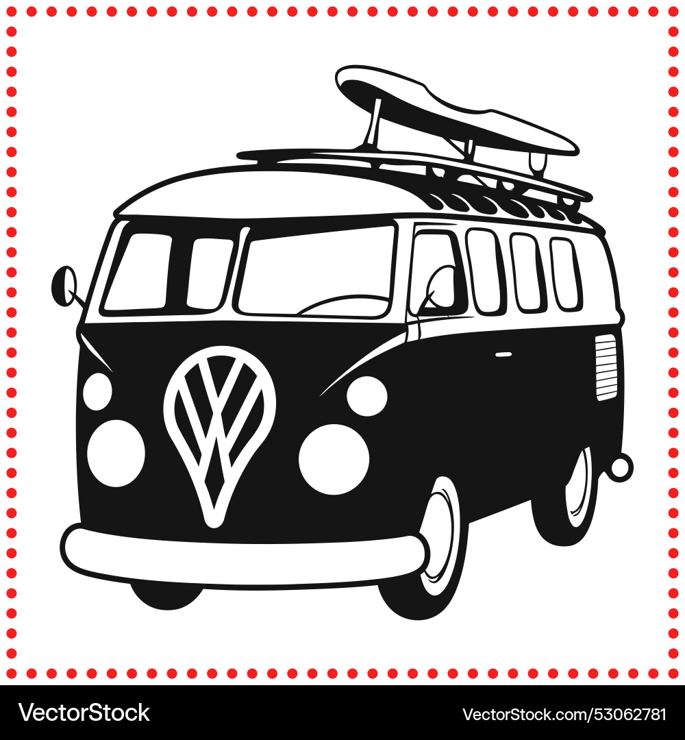 Classic cool the vw van as a testament Royalty Free Vector