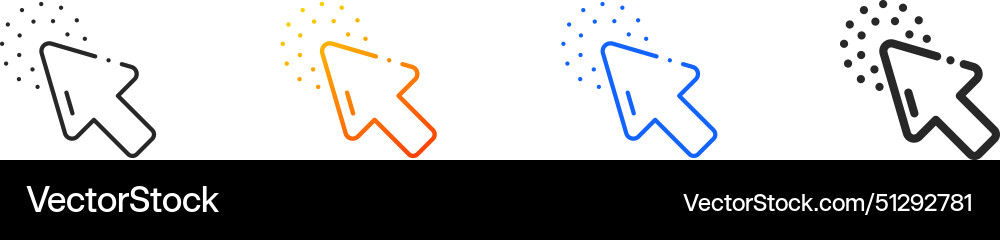 Click iconthin linear gradient blue stroke Vector Image