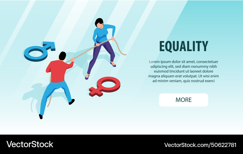 Gender equality horizontal banner Royalty Free Vector Image