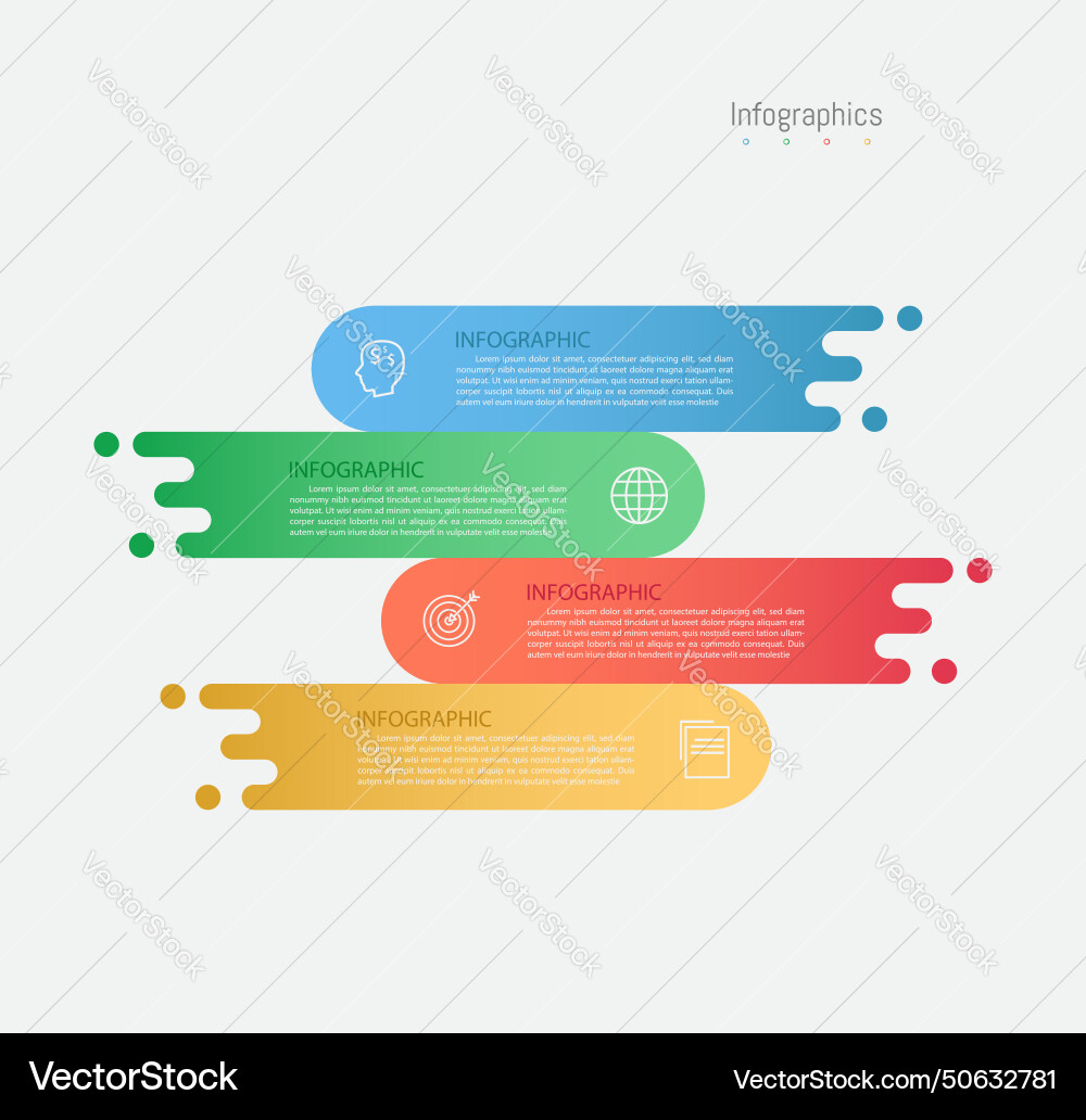 Infographic 4 options design elements Royalty Free Vector