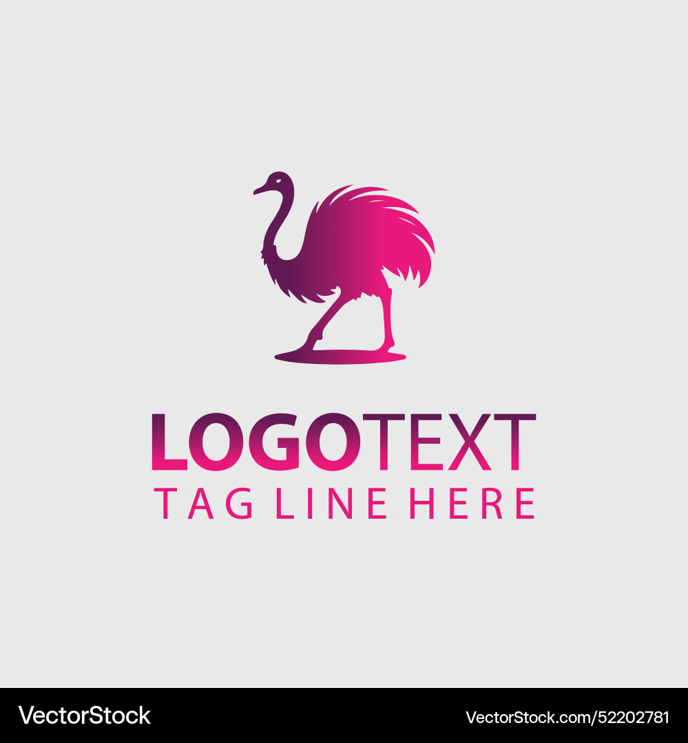 Ostrich logo Royalty Free Vector Image - VectorStock