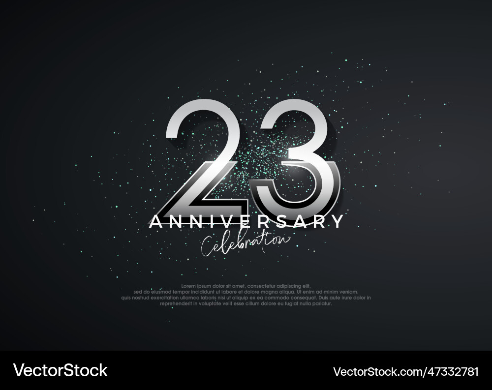 Simple and elegant numbers 23rd anniversary Vector Image