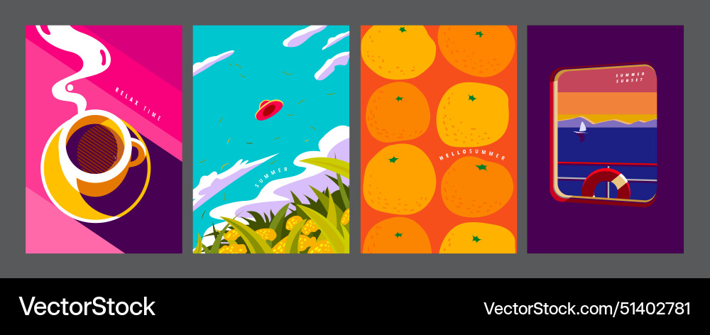 Summer layout poster banner template flat Vector Image