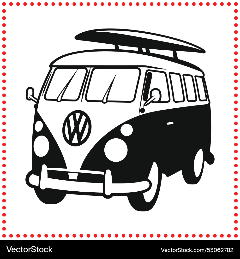 Adventure awaits how the vw van became Royalty Free Vector