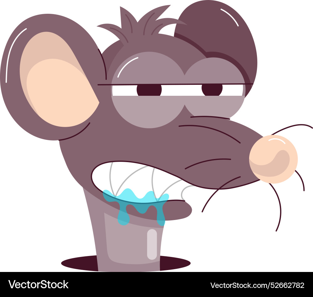 Basic rgba tired rat with drooling mouth flat sti – Royalty-Free Vector ...