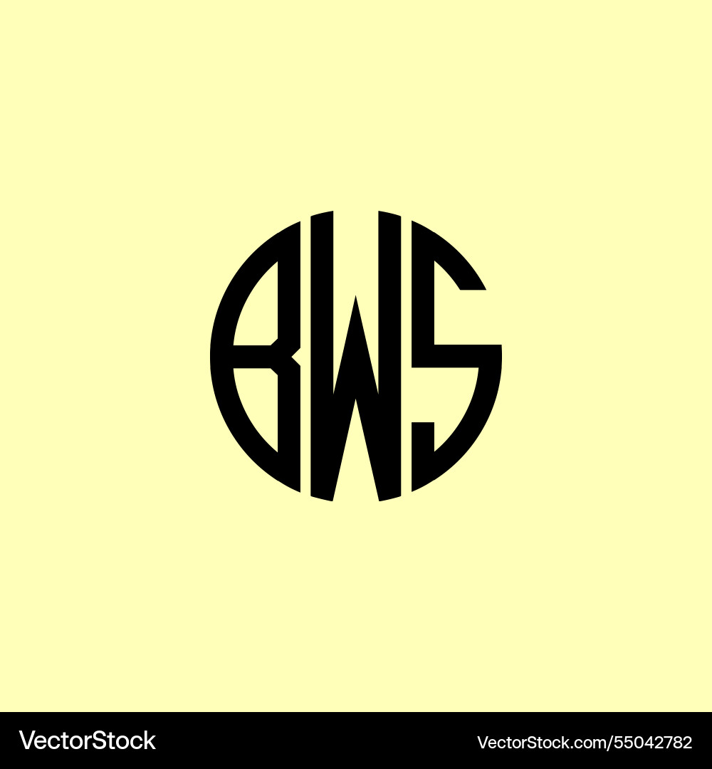 Creative rounded initial letters bws logo Vector Image