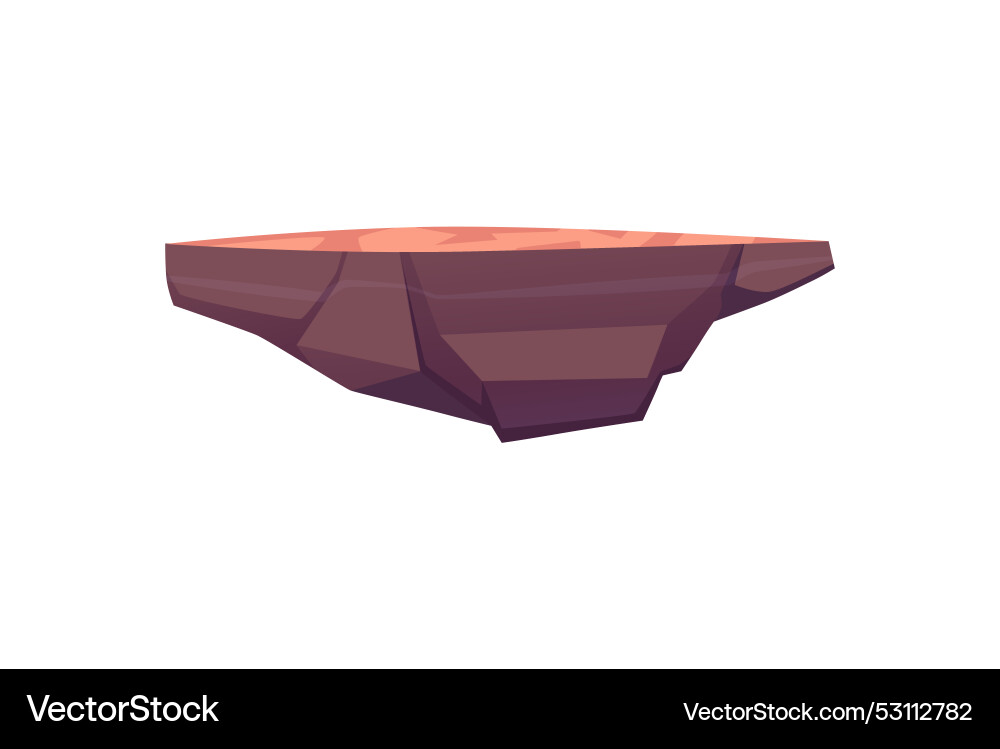 Flying rock island empty platform Royalty Free Vector Image