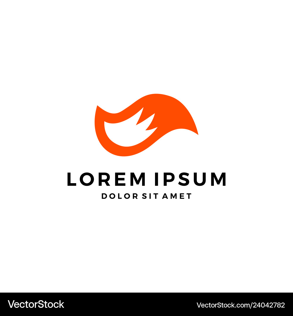 Fox tail logo element icon Royalty Free Vector Image