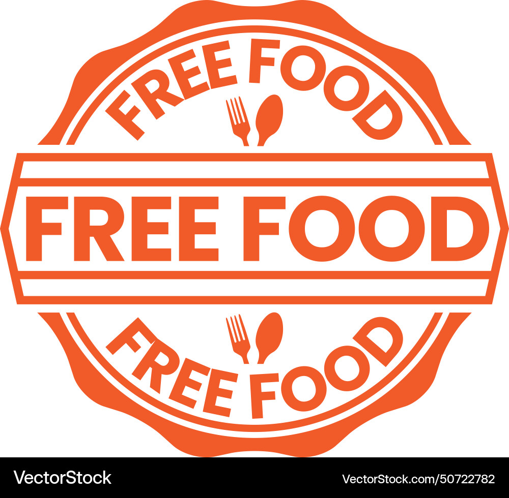Free food label Royalty Free Vector Image - VectorStock