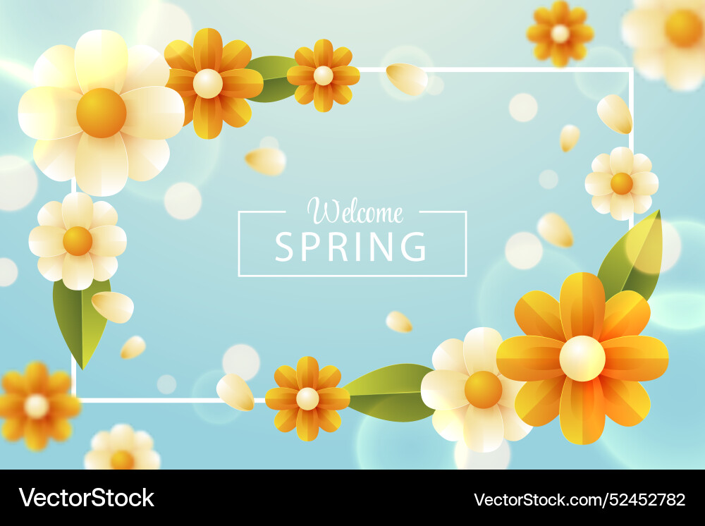 Gradient spring floral background Royalty Free Vector Image