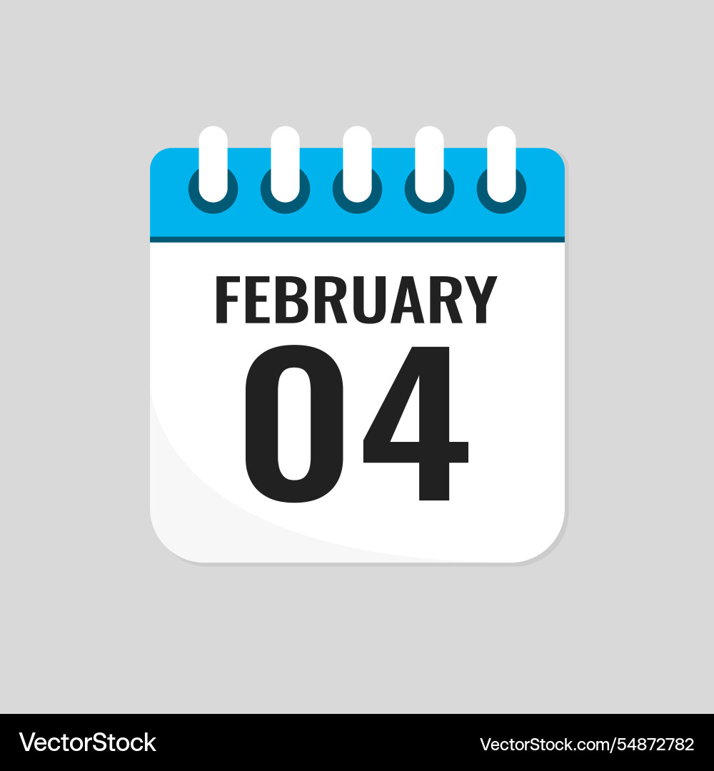Icon page calendar day - 4 february Royalty Free Vector