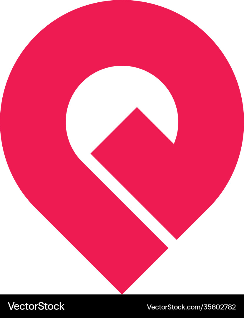 Pin Location E Symbol Royalty Free Vector Image