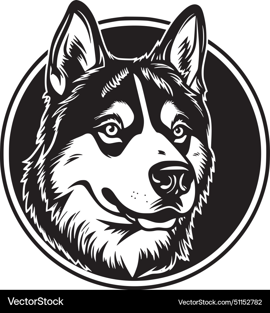 Siberian husky - minimalist and flat logo Vector Image