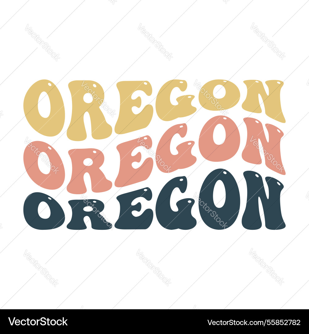 Wavy oregon usa lettering design Royalty Free Vector Image