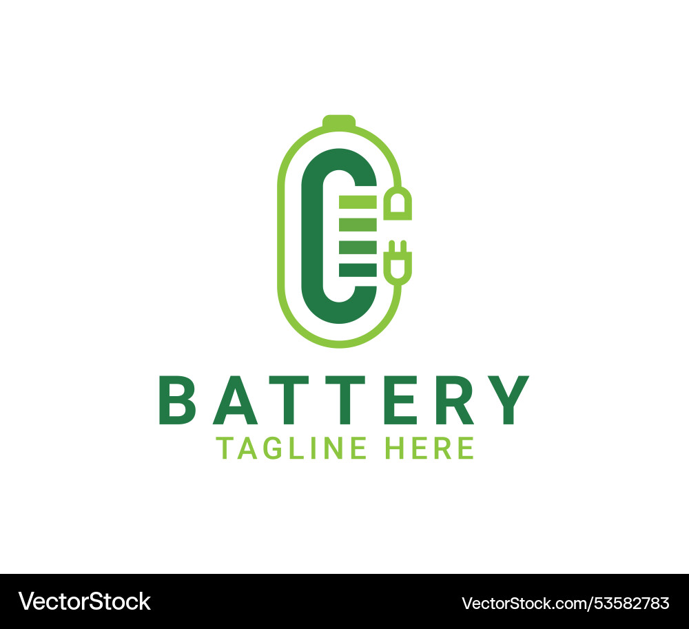 Battery charger logo icon template design Vector Image