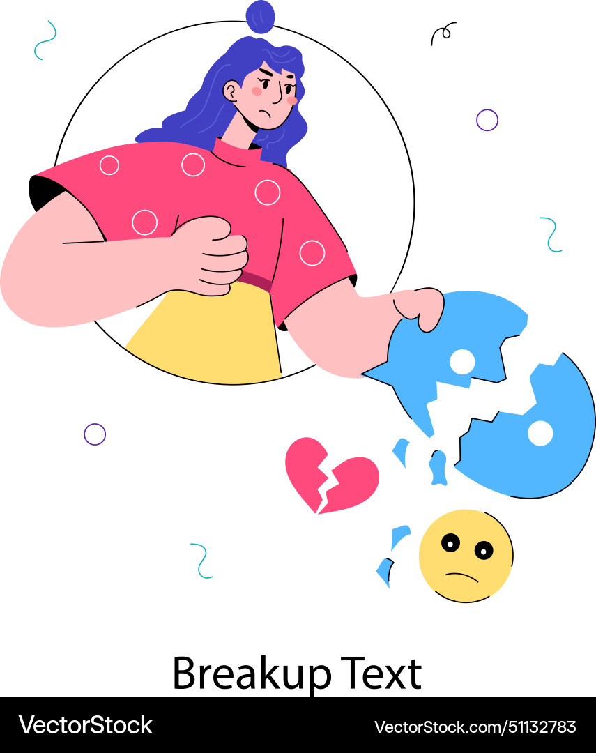 Breakup text Royalty Free Vector Image - VectorStock