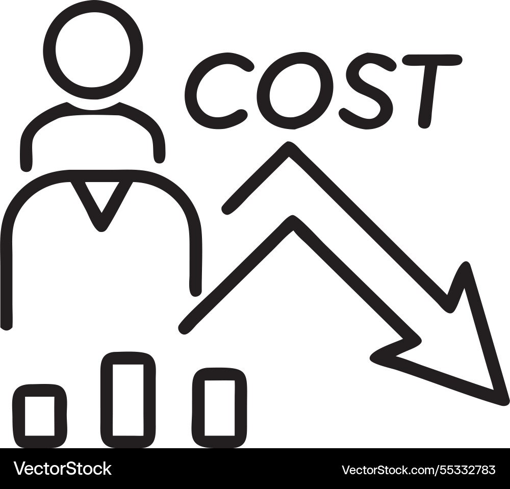 Cost reduction concept businessman work Royalty Free Vector