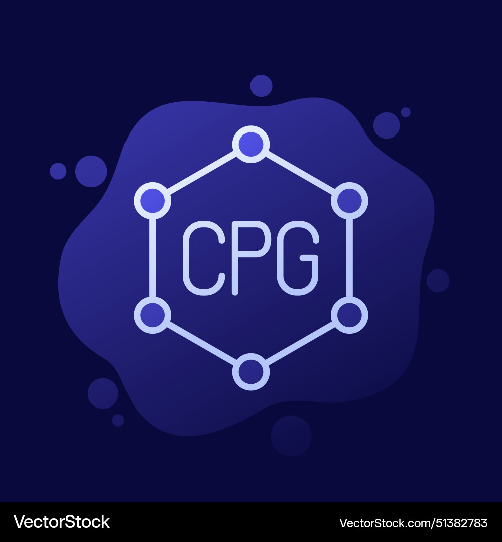 Cpg icon consumer packaged goods design Royalty Free Vector
