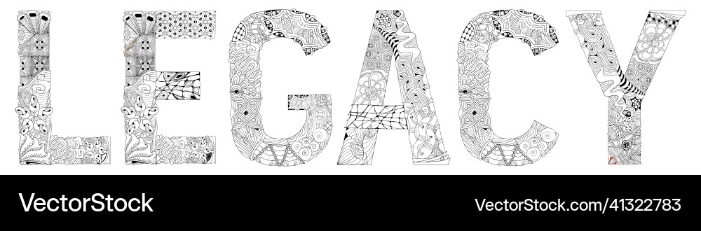 Decorative Legacy Word Art Royalty Free Vector Image