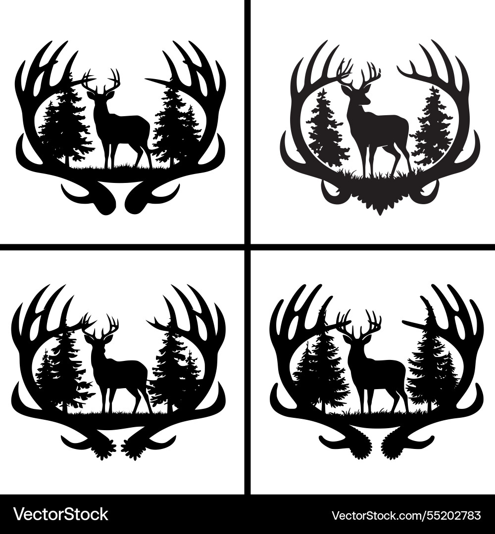 Detailed deer head whitetail deer Royalty Free Vector Image