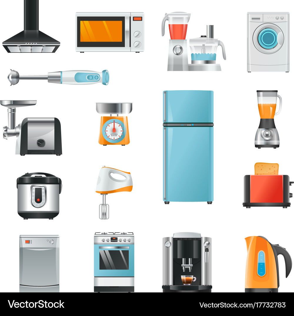 Different household in cartoon style electrical Vector Image