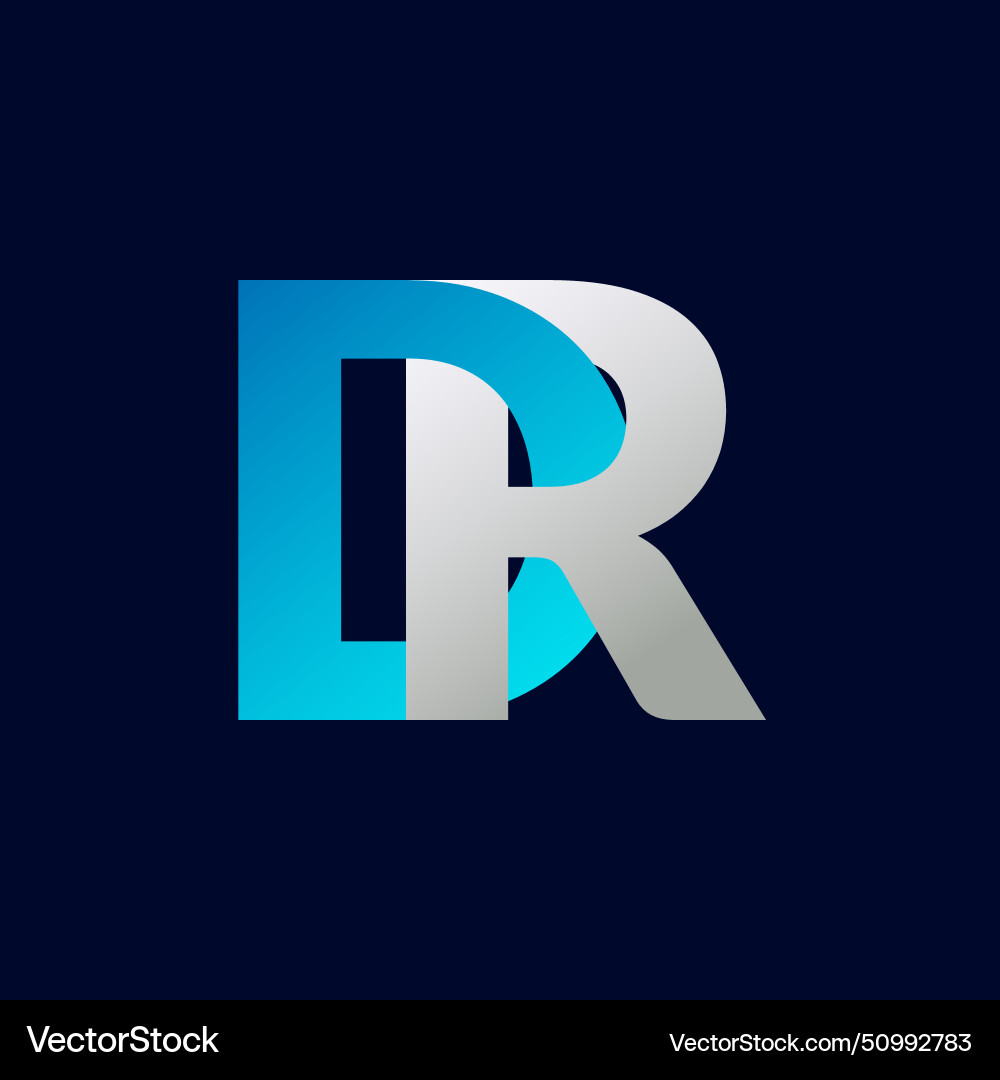 Dr letter logo icon design template elements Vector Image