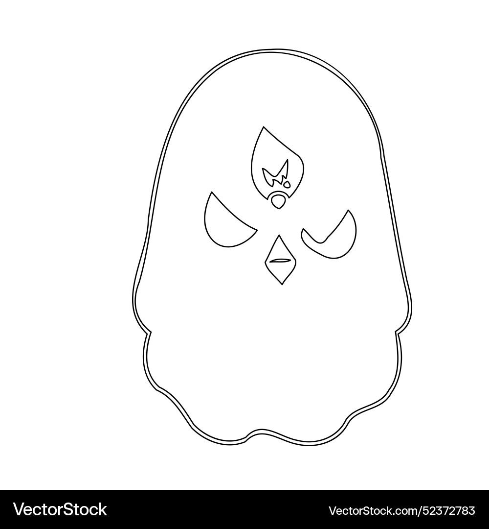 Ghost halloween scary outline sketch Royalty Free Vector