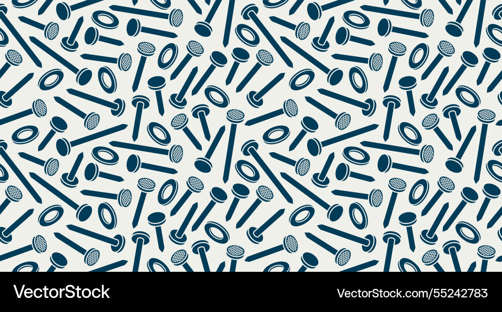 Nails seamless pattern steel pins construction Vector Image