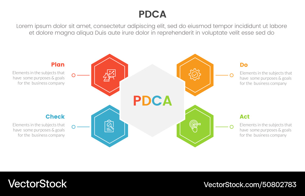 Pdca management business continual improvement Vector Image