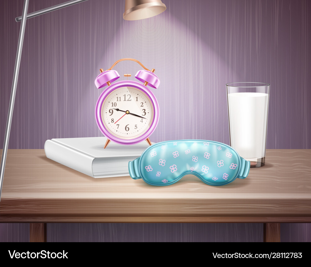 Sleep accessories composition Royalty Free Vector Image